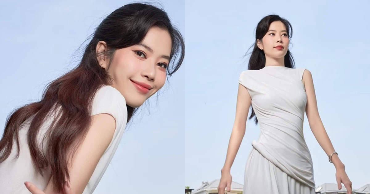 Nam Em wears a thin dress and looks like a beauty queen, very different ...